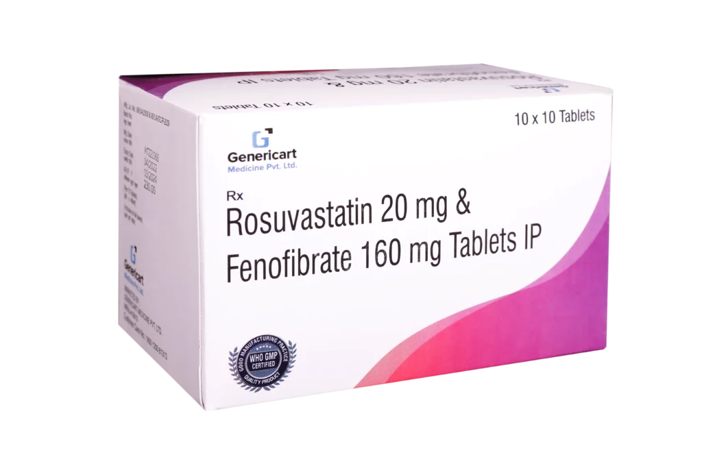 ROSUVASTATIN 20 MG + FENOFIBRATE 160 MG 10 TABLETS - medsin.in