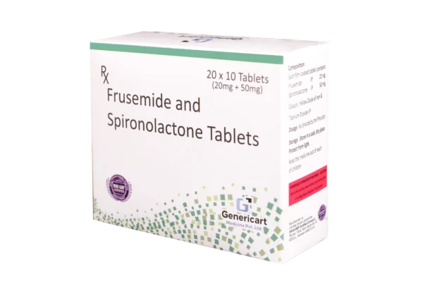 FRUSEMIDE 20 MG + SPIRONOLACTONE 50 MG 10 TABLETS - medsin.in