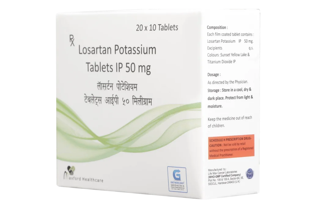LOSARTAN POTASSIUM 50 MG 10 TABLETS - medsin.in
