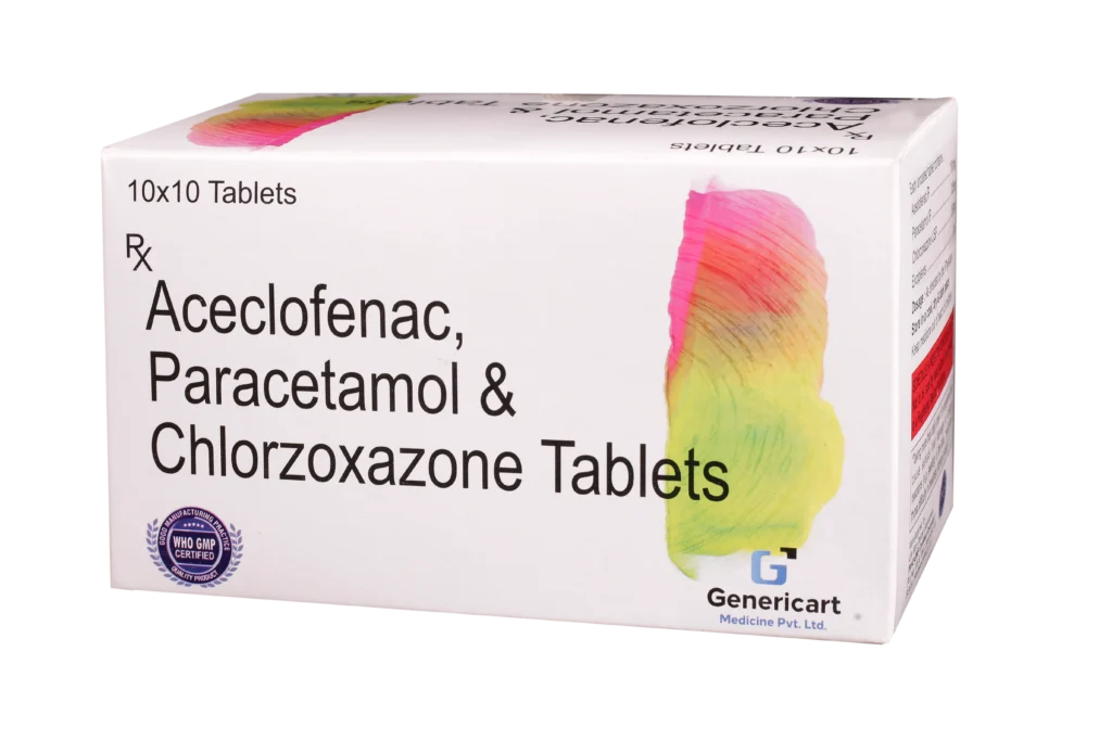 ACECLOFENAC 100 MG + PARACETAMOL 325 MG + CHLORZOXAZONE 250 MG 10 ...