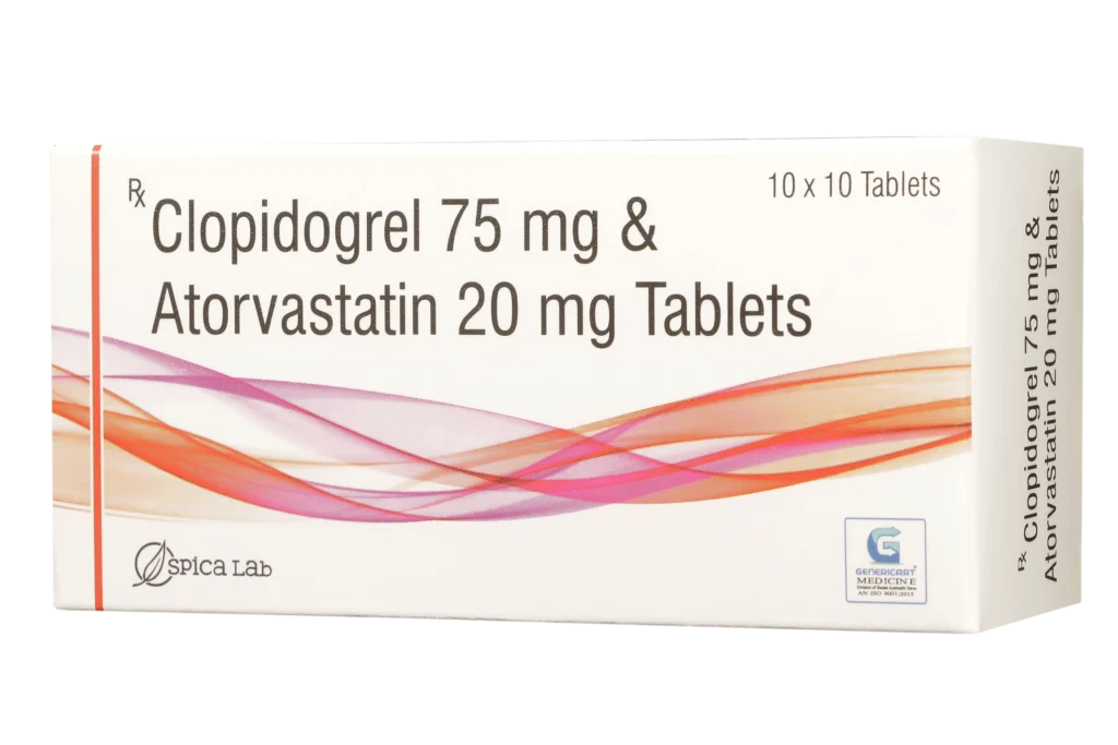 CLOPIDOGREL 75 MG + ATORVASTATIN 20 MG 10 TABLETS - medsin.in