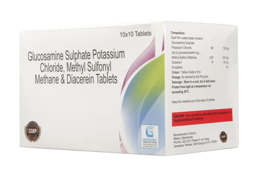 GLUCOSAMINE SULPHATE POTASSIUM CHLORIDE 750 MG + METHYL SULFONYL ...